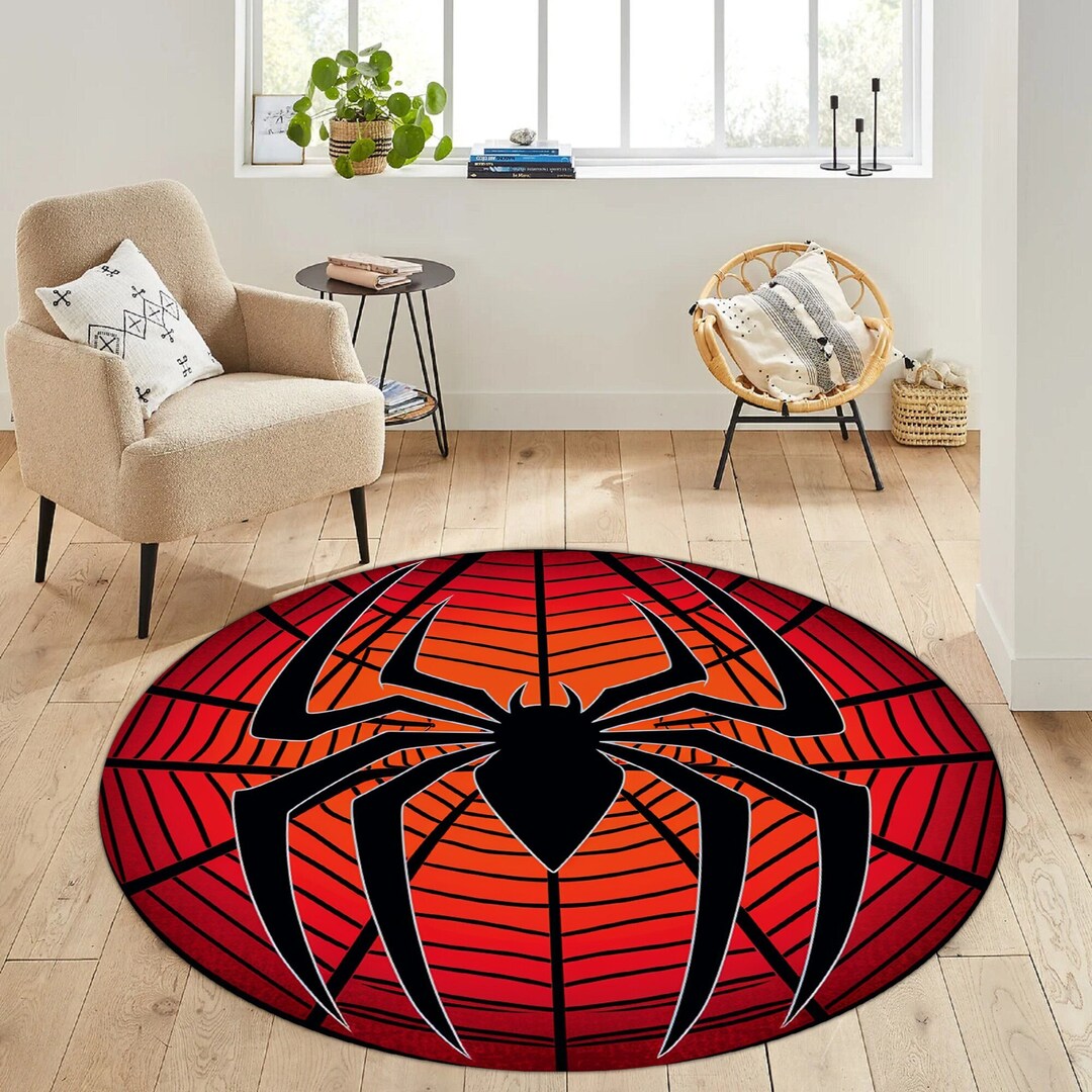 Spider Rug,spider Pattern Rug,spiderman Rug,spider Man Rug,neon Spider ...