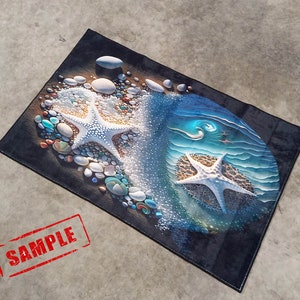 Sea Rug, Starfish, Starfish Rug, Beach Rug, Summer Rug, Gift Summer Rug ...