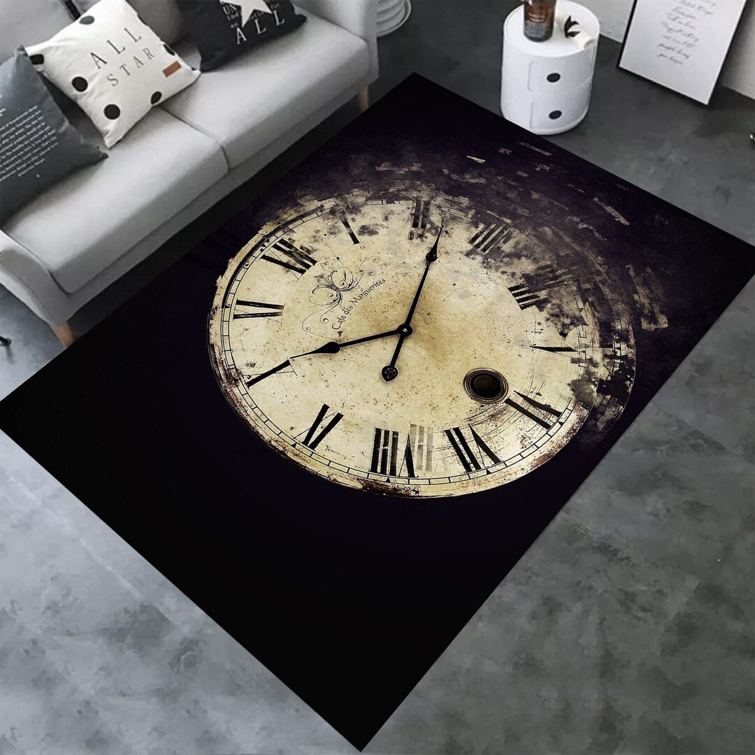 Clock Rug Hour Rug Clock Pattern Rug Design Rug Custom - Etsy