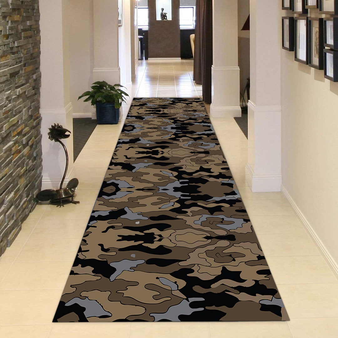 Camouflage Rug, Camouflage Pattern Rug, Camouflage Runner Rug, Hallway ...