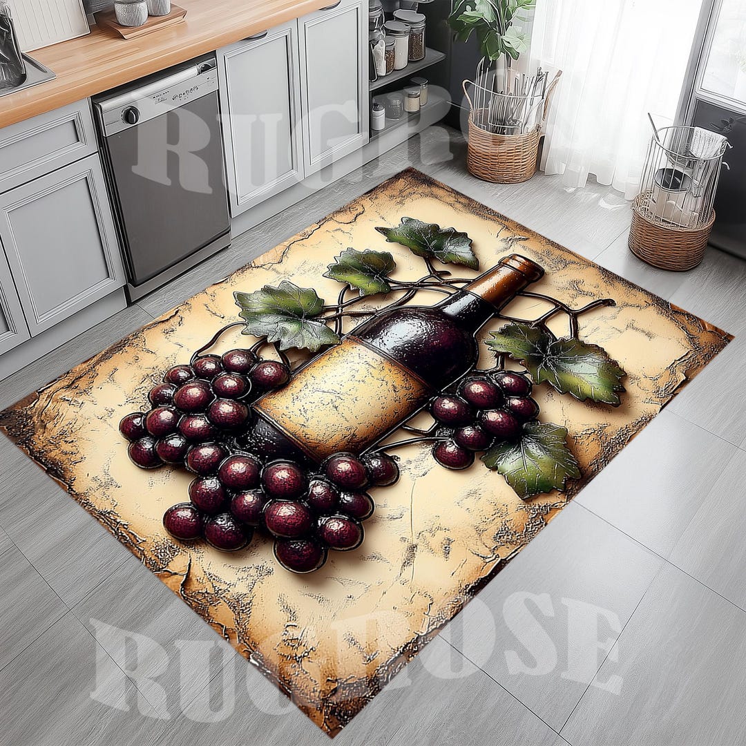 Wine Glass Rug, Wine Glass Decor, Grape Decor Rug, Red Wine Rug, Wine ...