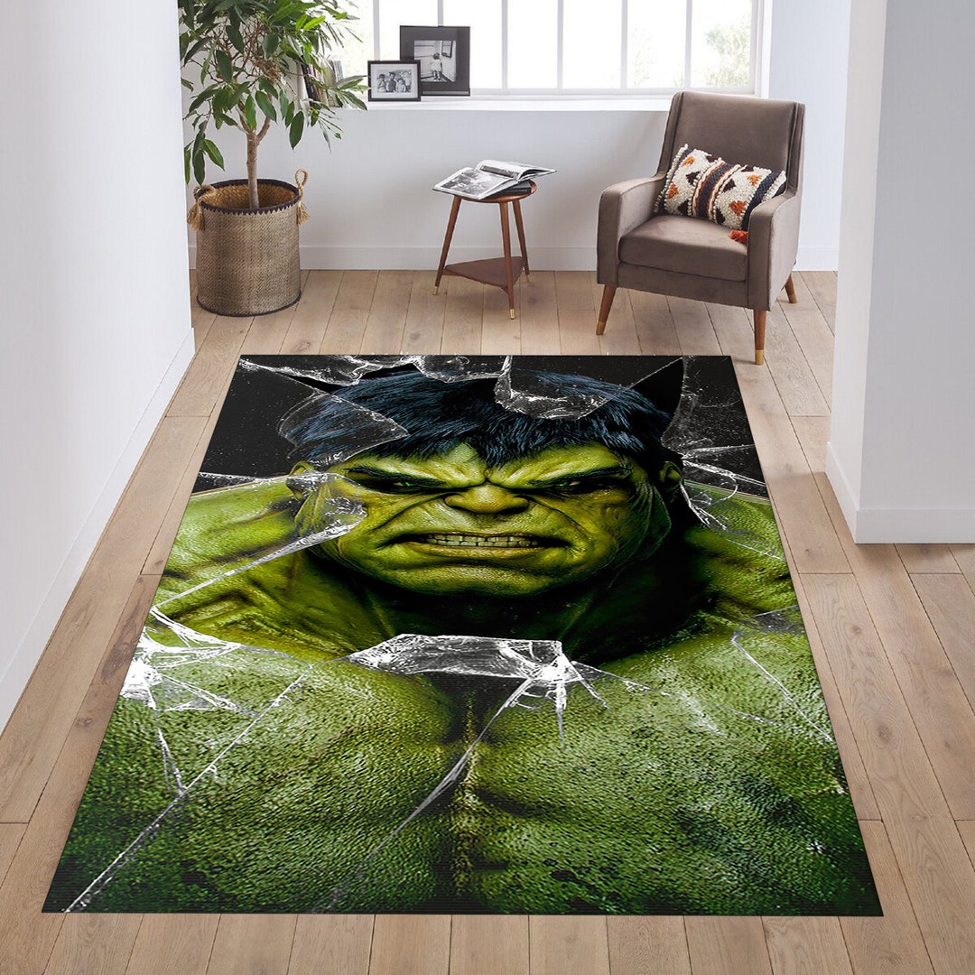 Hulk, Angry Hulk Rug, Hulk Rug, Superhero Rug, Green Giant Rug, for ...