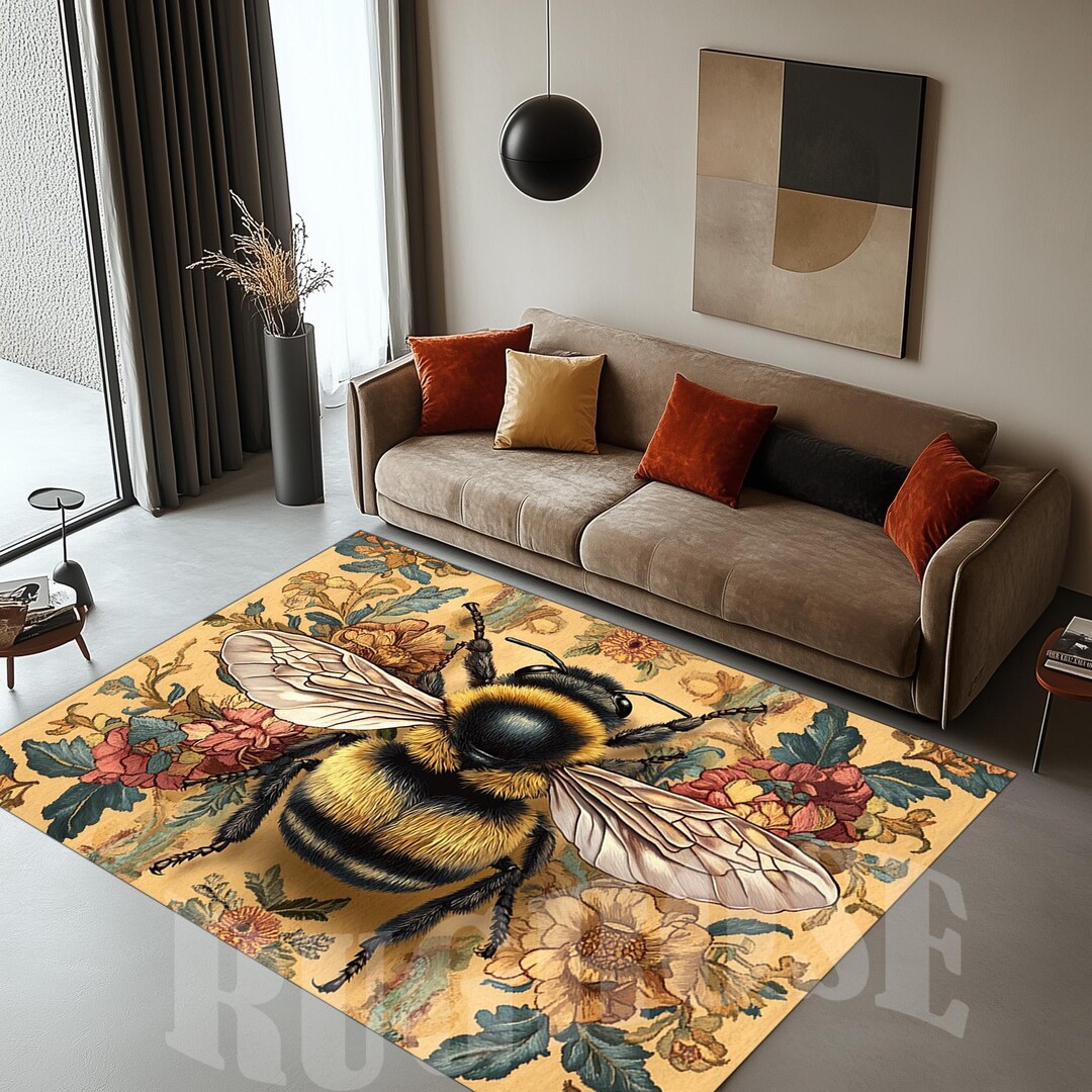Bee Rug, Bee Themed Rug, Traditional Bee Rug, Animal Decor Mat ...
