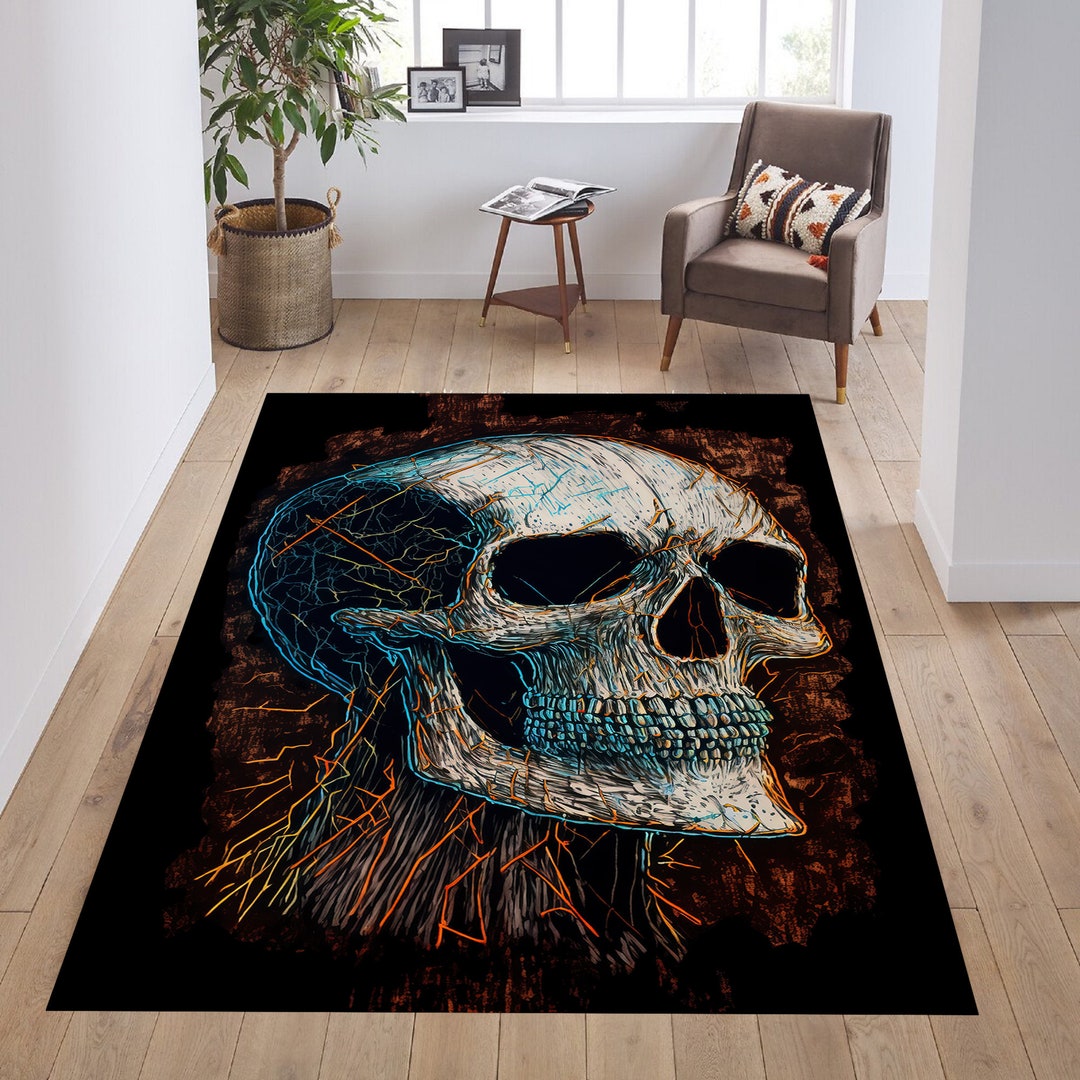 Skeleton Skull Skeleton Rug Skull Rug Skull Pattern Rug - Etsy