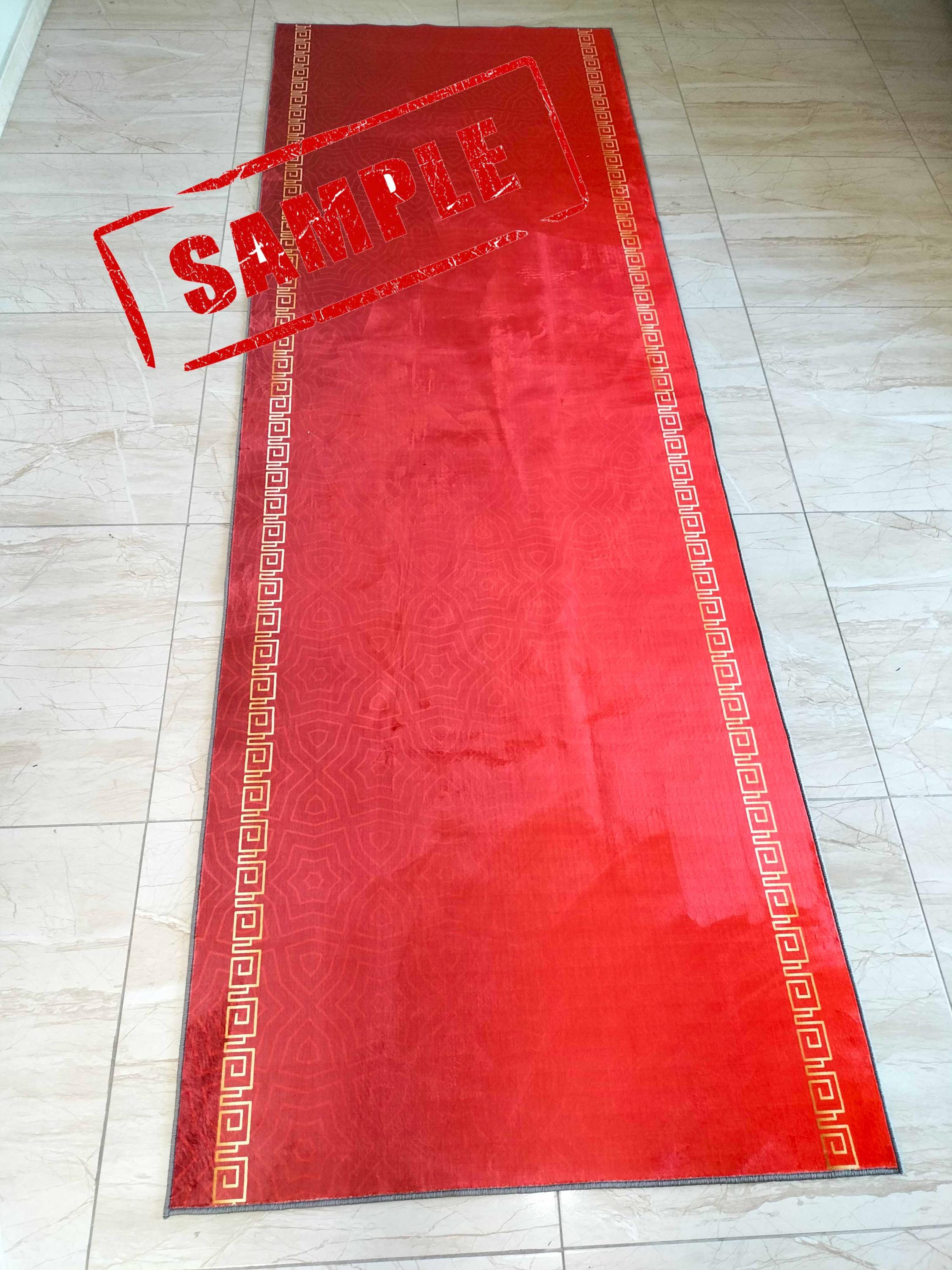Red Hallway Runner Rug, Non-slip Cotton Base, Modern Hotel Carpet - Etsy