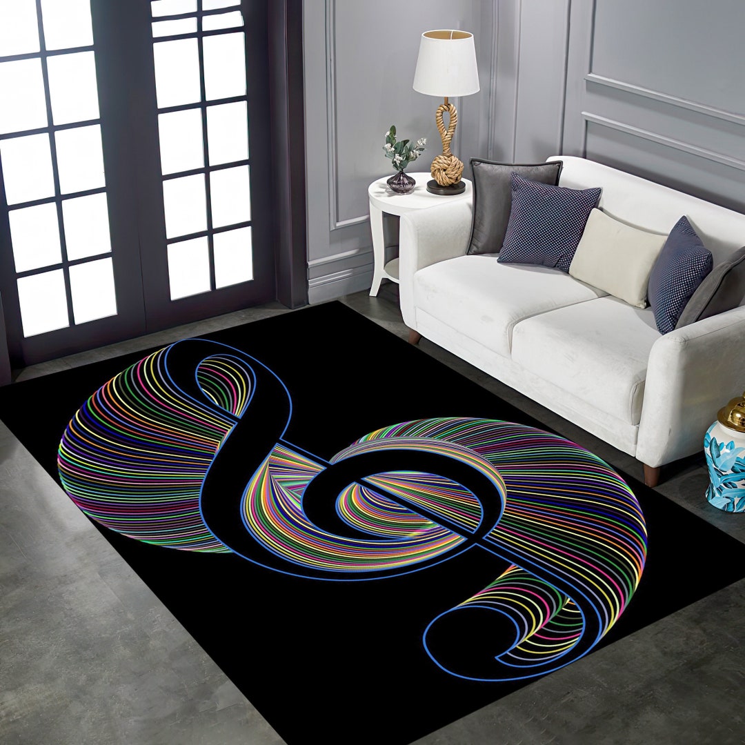 Music Rug, Music Notes Rug,piano Rug, Personalized Rug, Game Room Rug ...