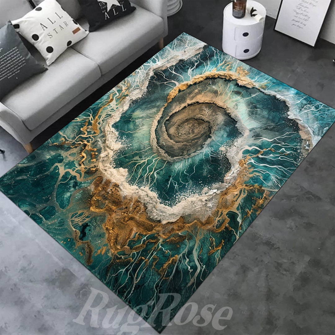 Vortex Rug, Illusion Design Rug, Spiral Vortex Rug, Sea Vortex Rug,sea ...