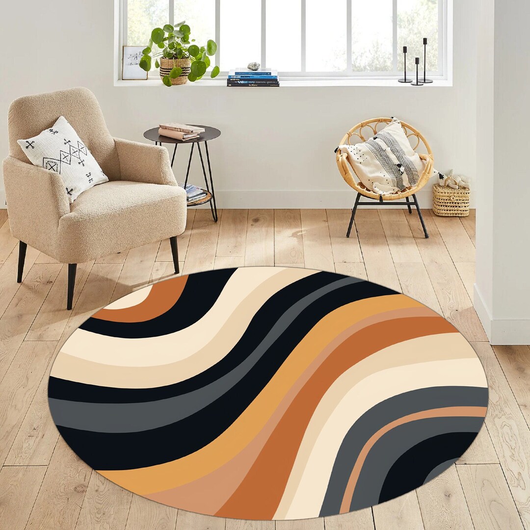 Mid Century, Mid Century Round Rug, Mid Century Art Rug, Design Rug ...