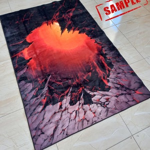 Lava Rug, Hot Lava Rug,deep Hole Rug, 3D Huge Crack, Volcano Floor Rug ...