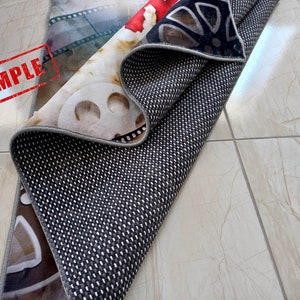 Cinema Rug, Cinema Film Rug, Retro Film Rug, Popcorn Pattern Rug,film ...