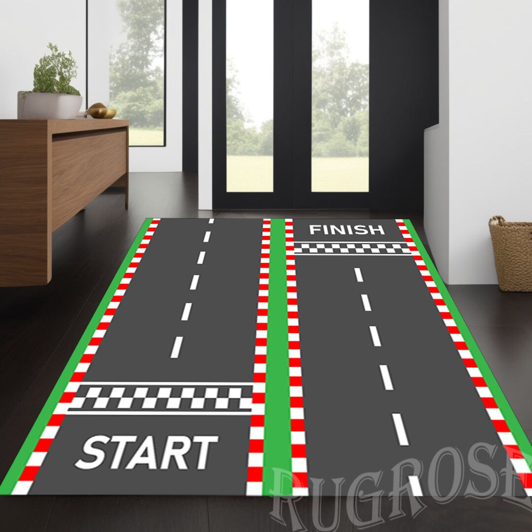 Race Track, Race Track Rug, Start Line, Finish Line, Racetrack Rug ...