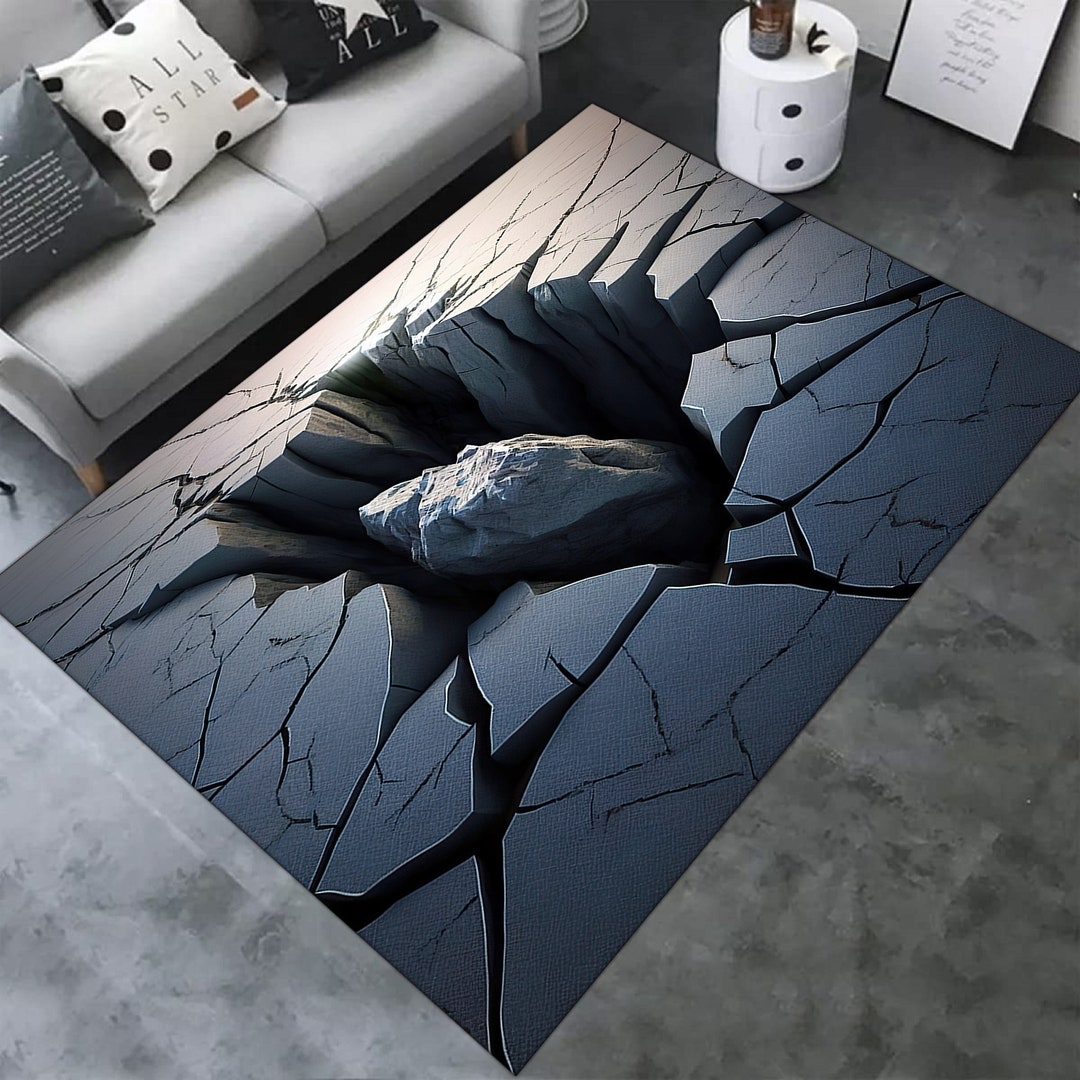 Crack, Huge Crack Rug, Desert Rug, Decor Rug, Stone Ground, Home Decor ...