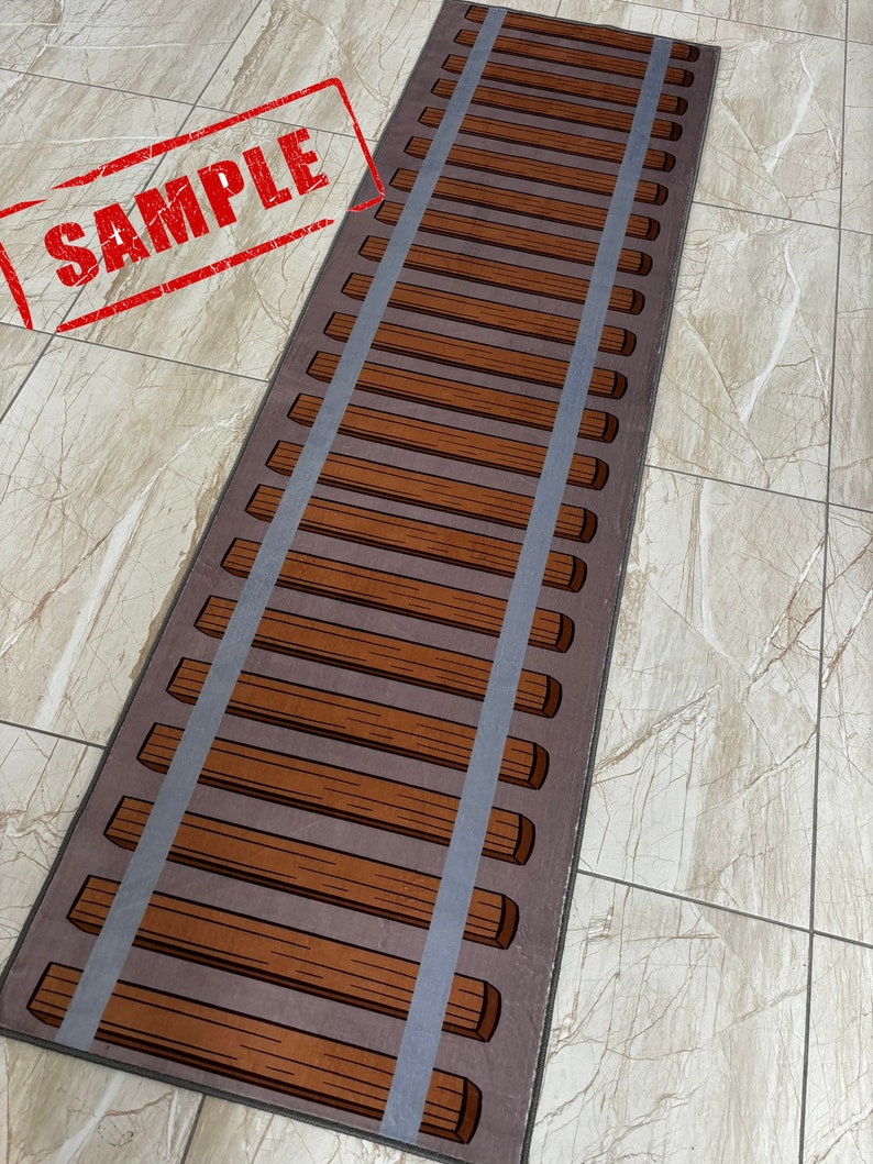Train Track Runner Rug, Non-slip Kids Room Hallway Rug - Etsy