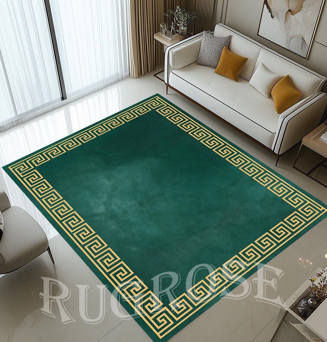 Green and Black Rug,greek Rug,greek Decor Rug,greek Motifs Rug,greek ...
