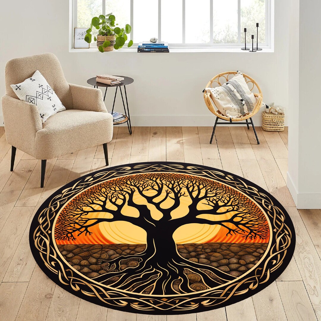 Tree of Life Tree of Life Rug Tree of Life Decor Round - Etsy