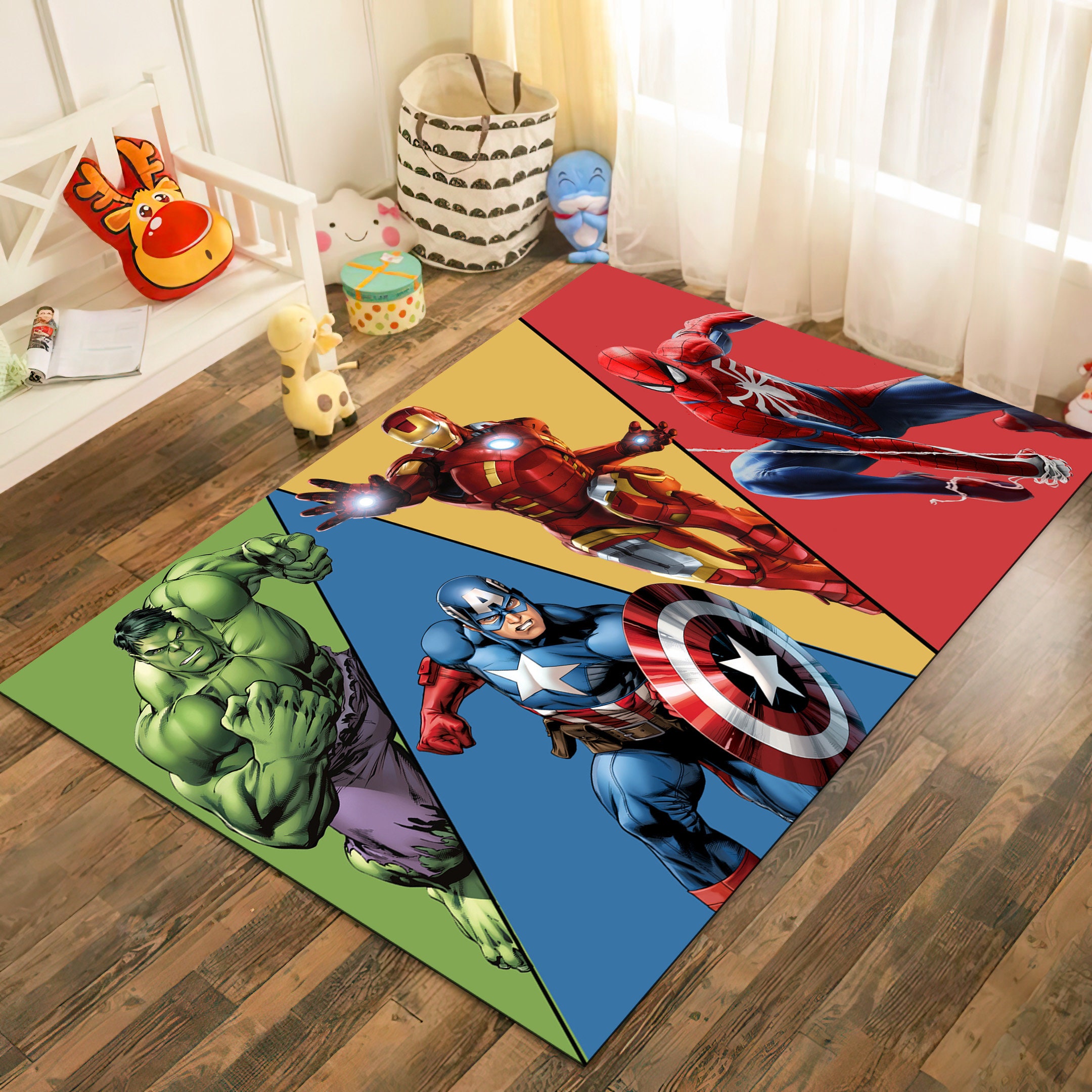 Super Hero Rugsuperheroeshulk Rugspiderman Rugironman - Etsy