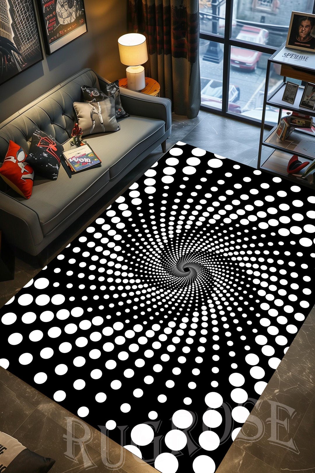 Optical Illusion Rug,black White Optical Illusion,illusion Design Rug ...