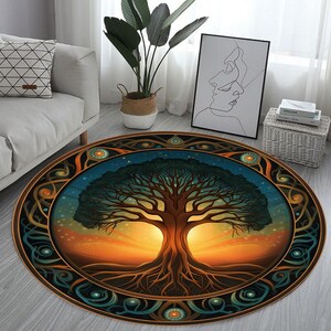 Tree of Life, Tree of Life Rug, Tree of Life Decor, Round Rug,tree of ...