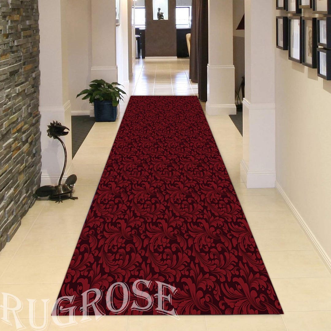 Red Runner Rug, Decorative Runner Rug, Hallway Rug, Decorative Pattern ...