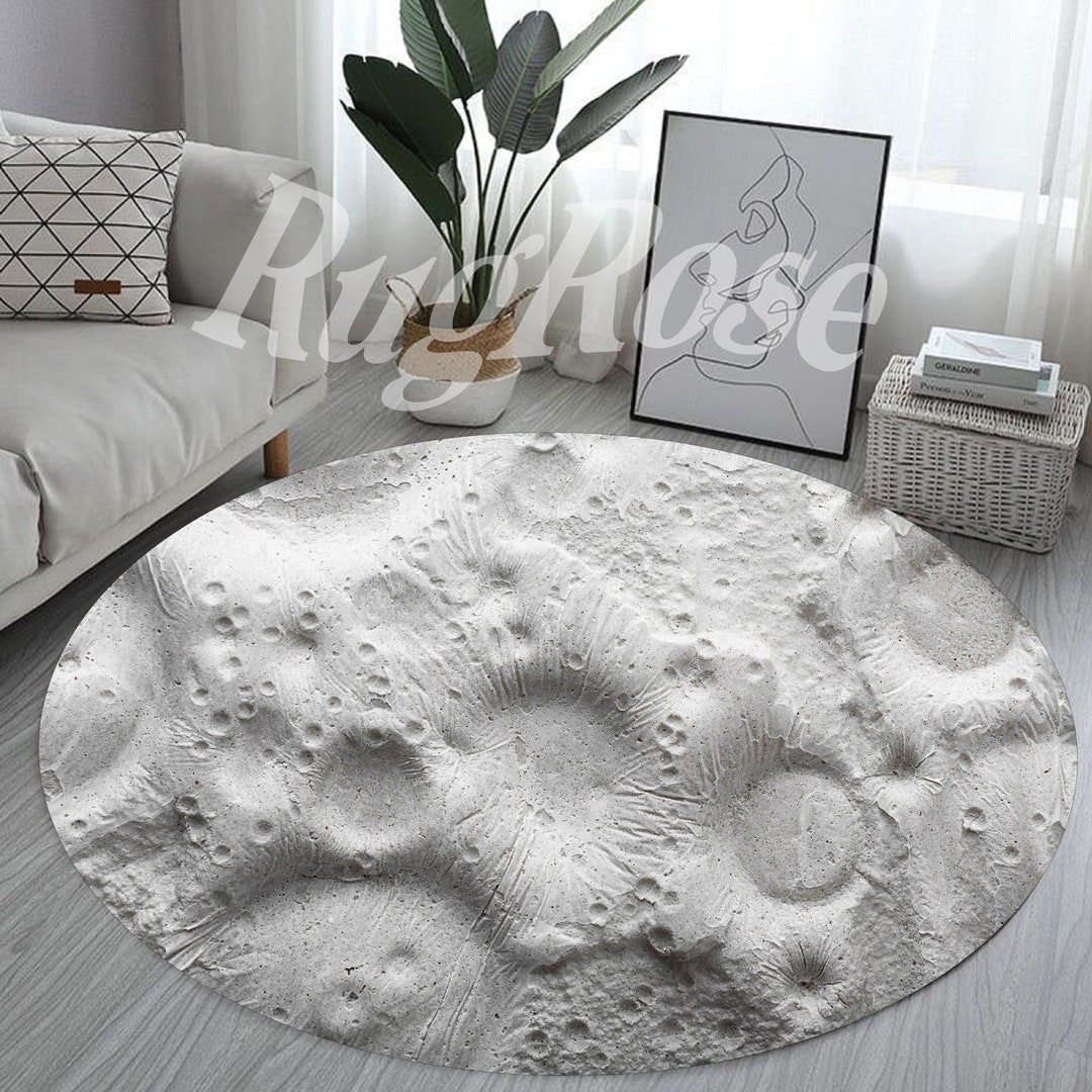 Moons Surface, Moons Crater, Moon Pattern Rug, Moon Round Rug, Space ...