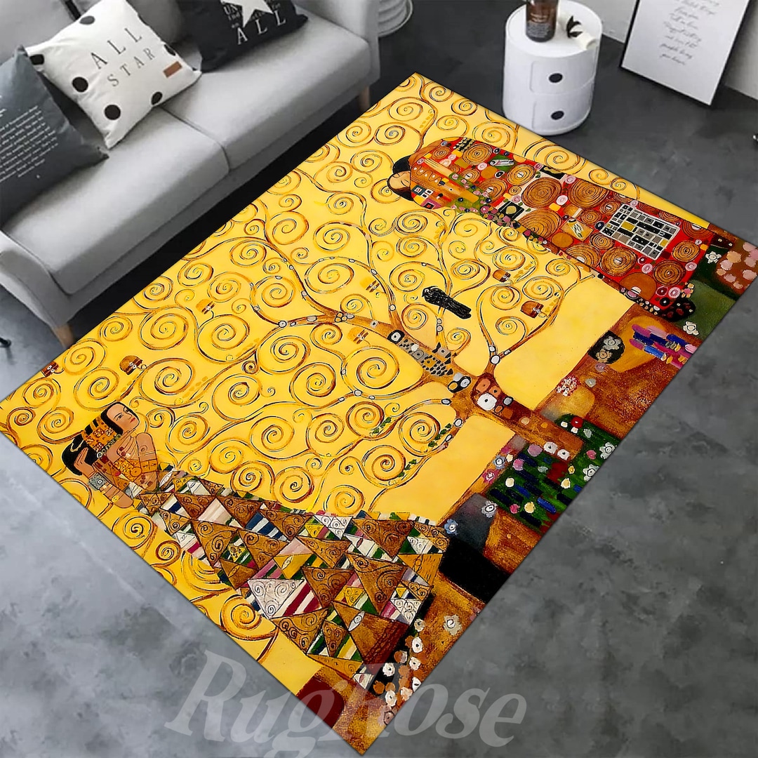 Klimt Rug, Gustav Klimt, Tree Rug, Art Rug, Fine Art Rug, Tree Decor ...