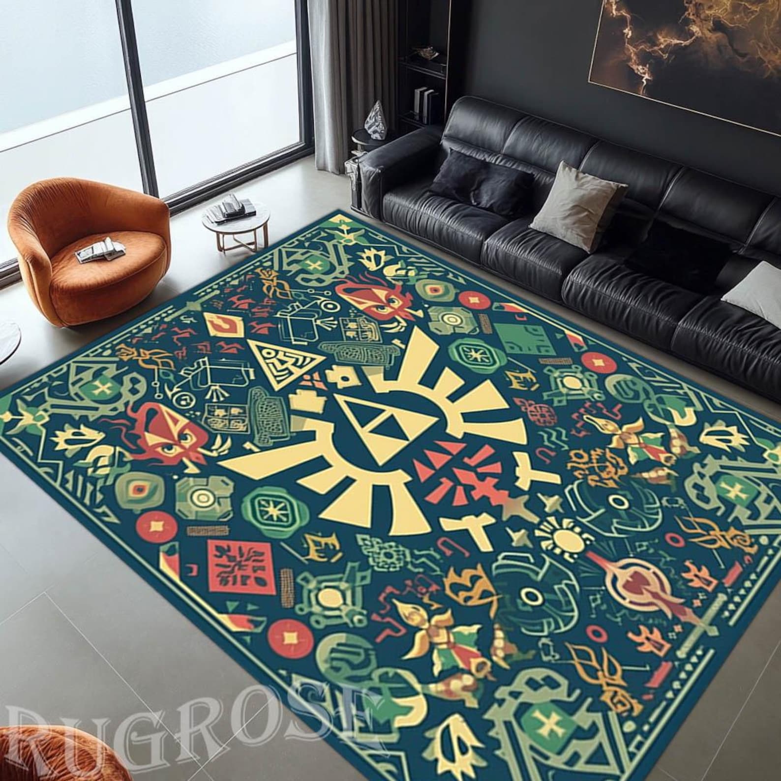 Zelda Legend Area Rug, Gamer Room Decor, Non-slip Cotton Base - Etsy