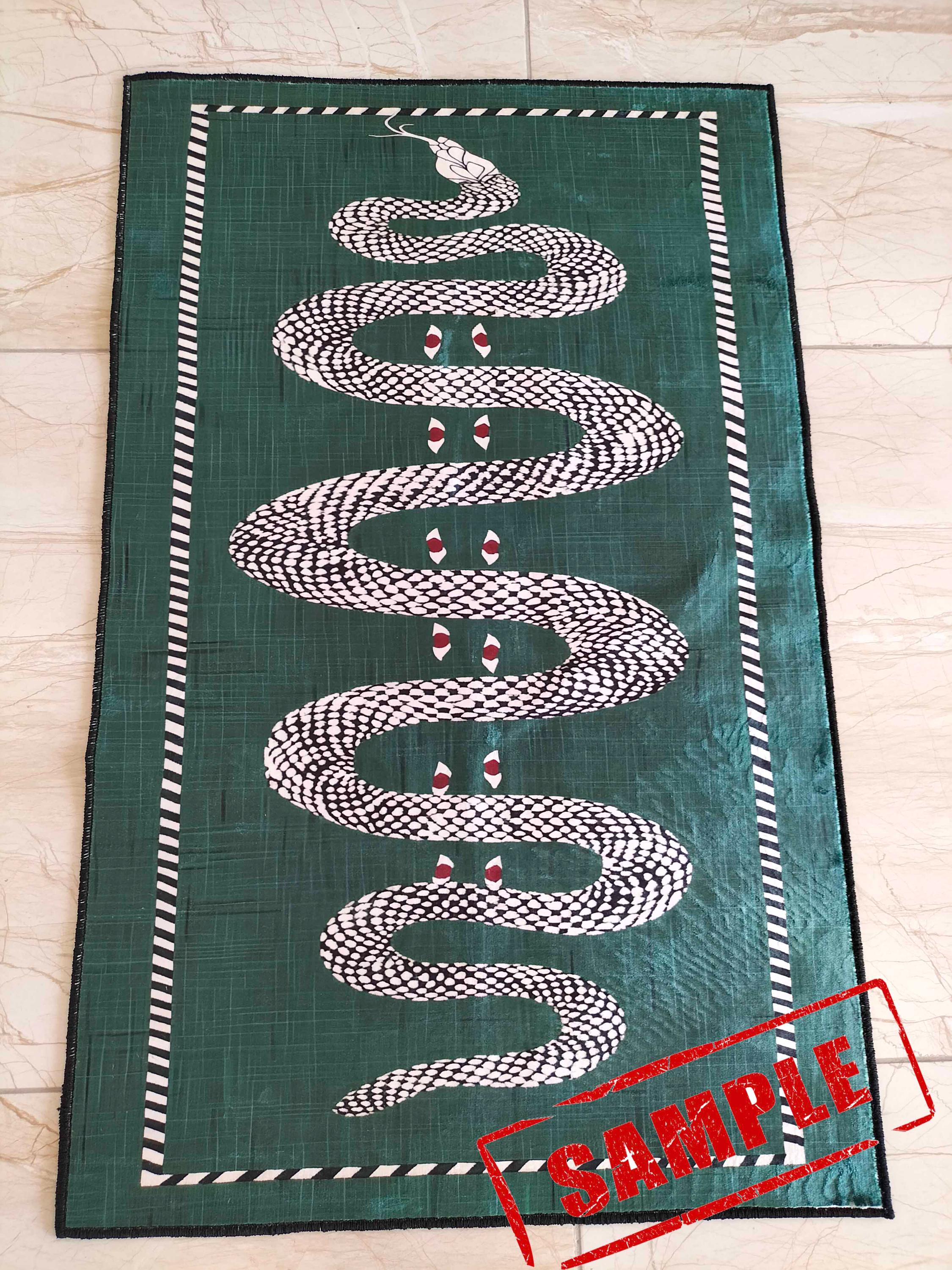 Snake Runner Rug, Modern Hallway Decor, Non-slip Cotton Base - Etsy