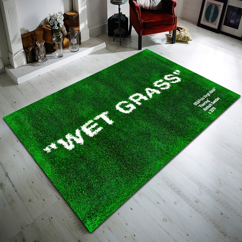 Wet Grass Rugoff White Rugwet Grassgrass Rugs for Living - Etsy
