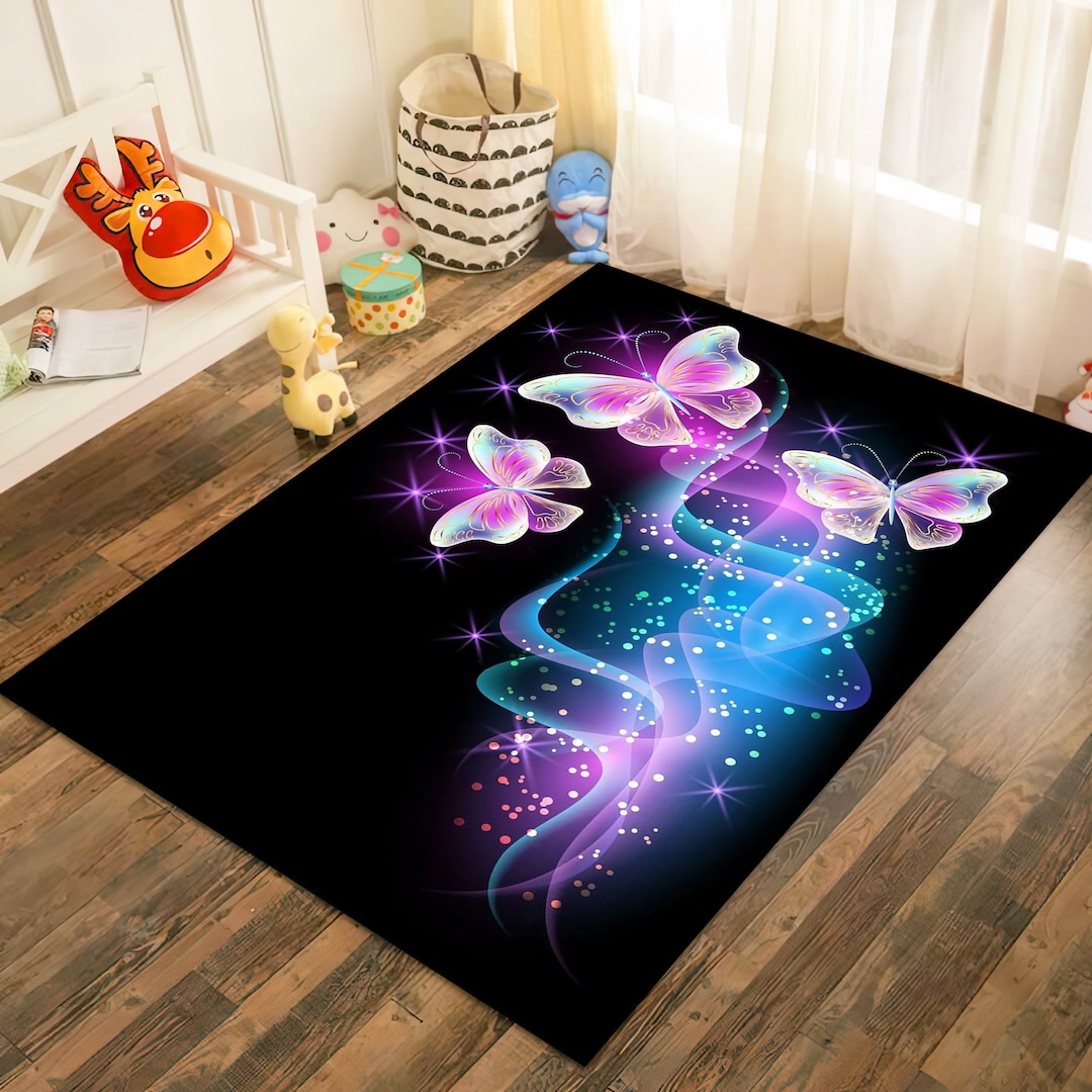 Butterfly,butterfly Rug, Kids Rug, Butterfly Art,popular Rug, Living ...