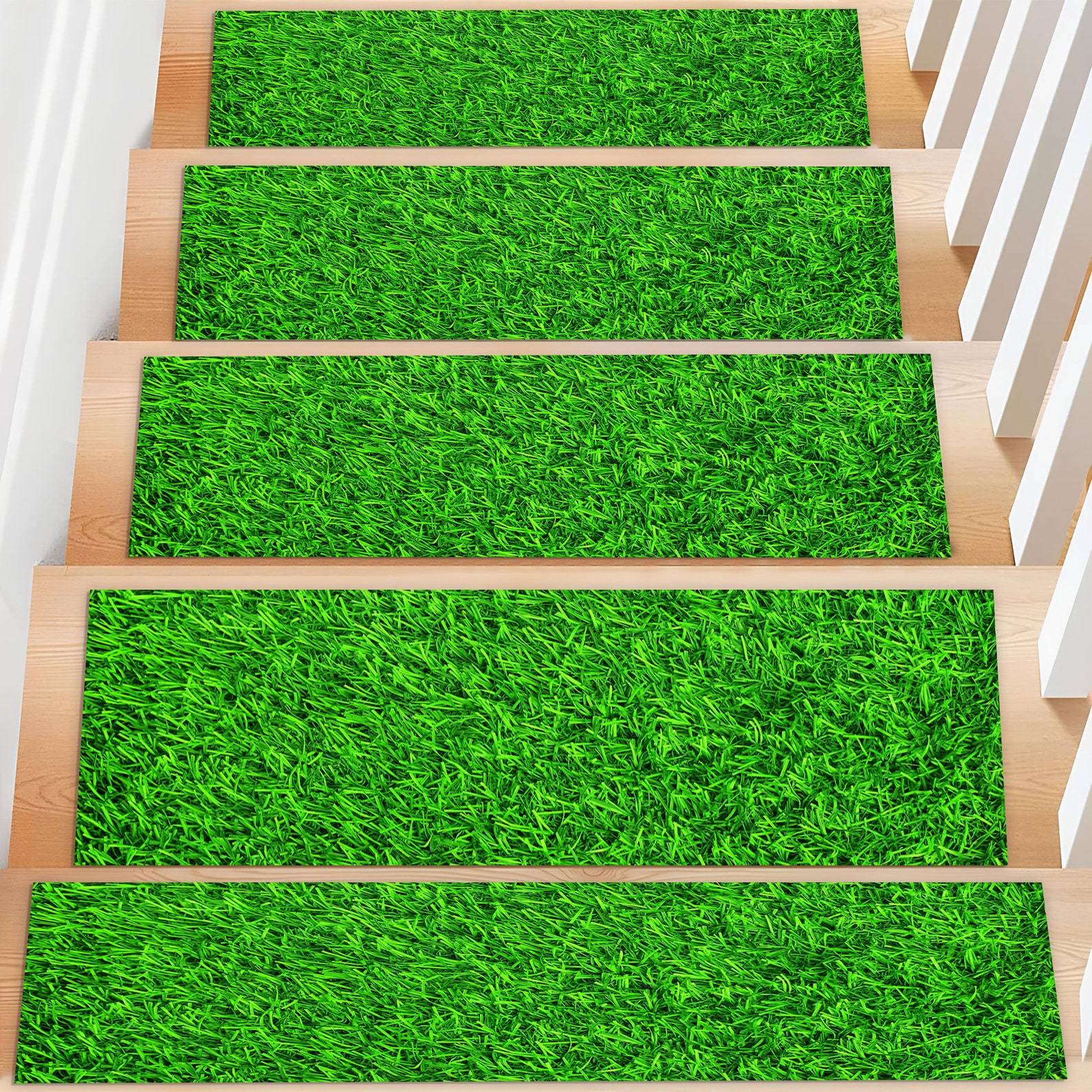 Green Grass Pattern Stair Rug, Non-slip Modern Step Mat - Etsy