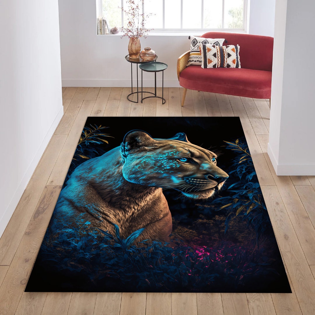 Puma, Puma Pattern Rug, Animal Rug, Cool Rug, Modern Animal Rug, Gift ...