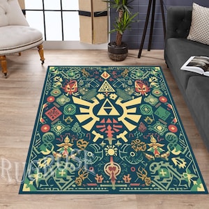 Zelda Legend Rug, Gaming Area Rug, Zelda Game Rug, Gamer Gifts, Game ...