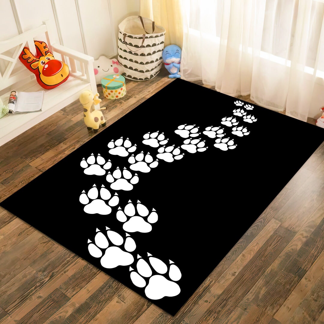 Pet Paw,pet Paw Rug,kids Rug, Kids Room Rug, Area Rug,area Carpet,pet ...