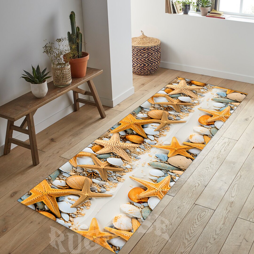 Starfish, Starfish Rug, Starfish Runner Rug, Sea Rug, Sea Runner Rug ...