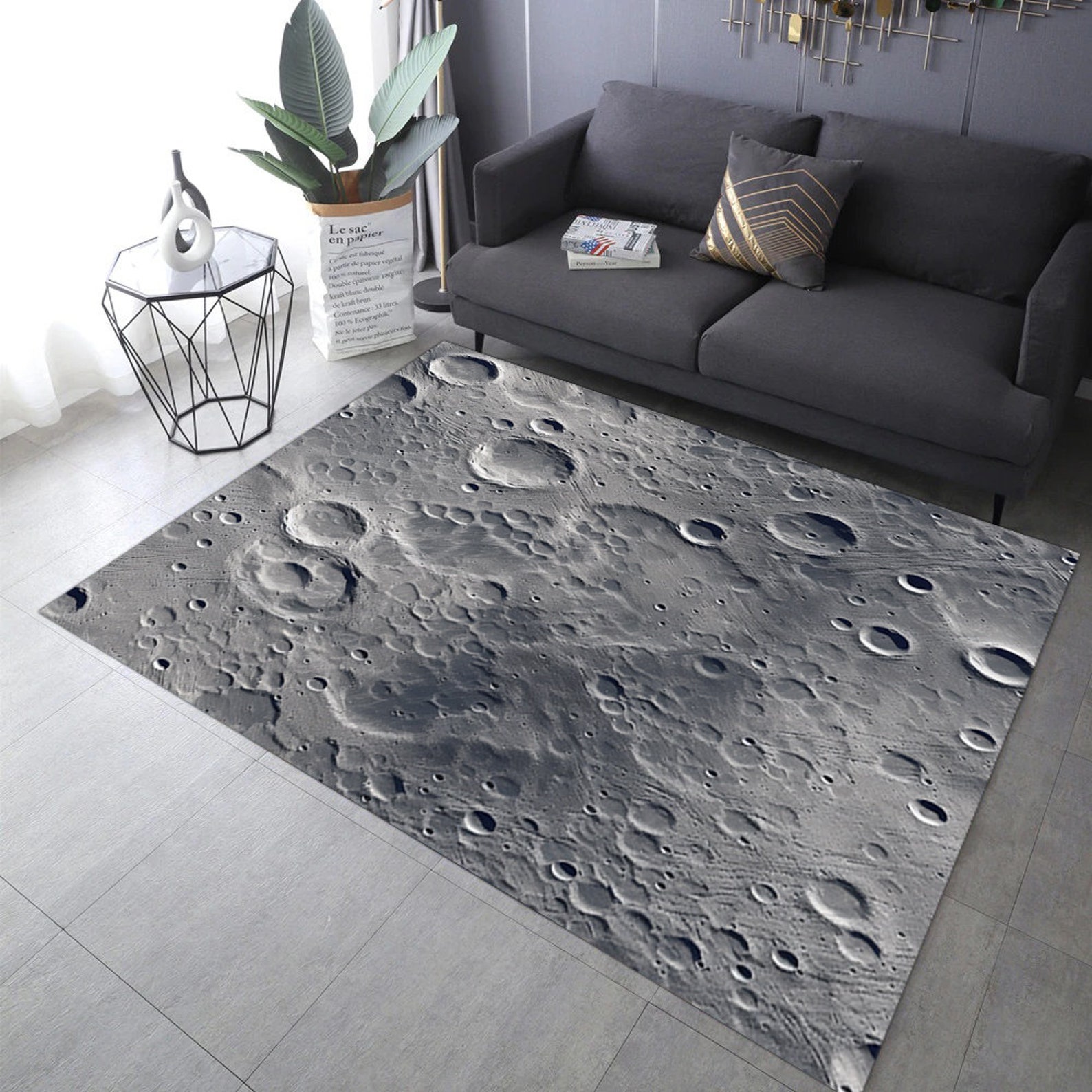 Moon Crater Pattern Rug, Space Theme, Kids Room Decor - Etsy