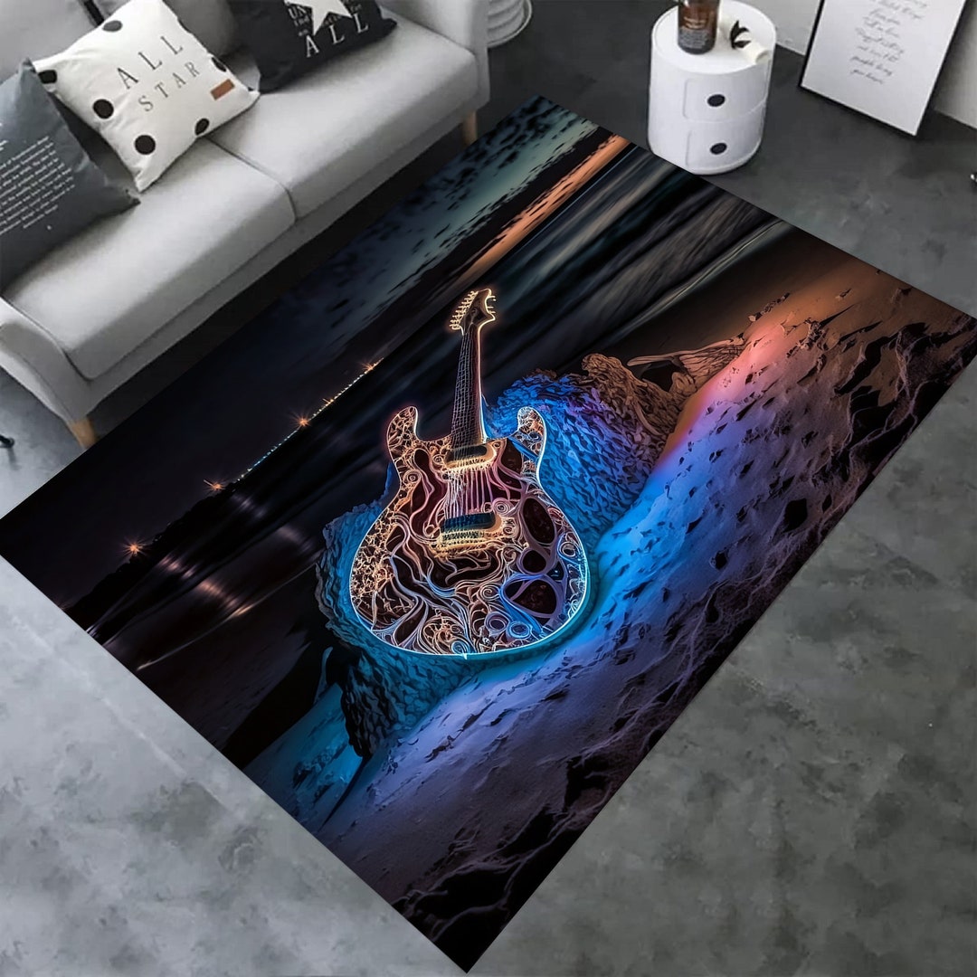 Electric Guitar, Guitar, Guitar Themed Rug, Guitar Design Rugs, Music ...