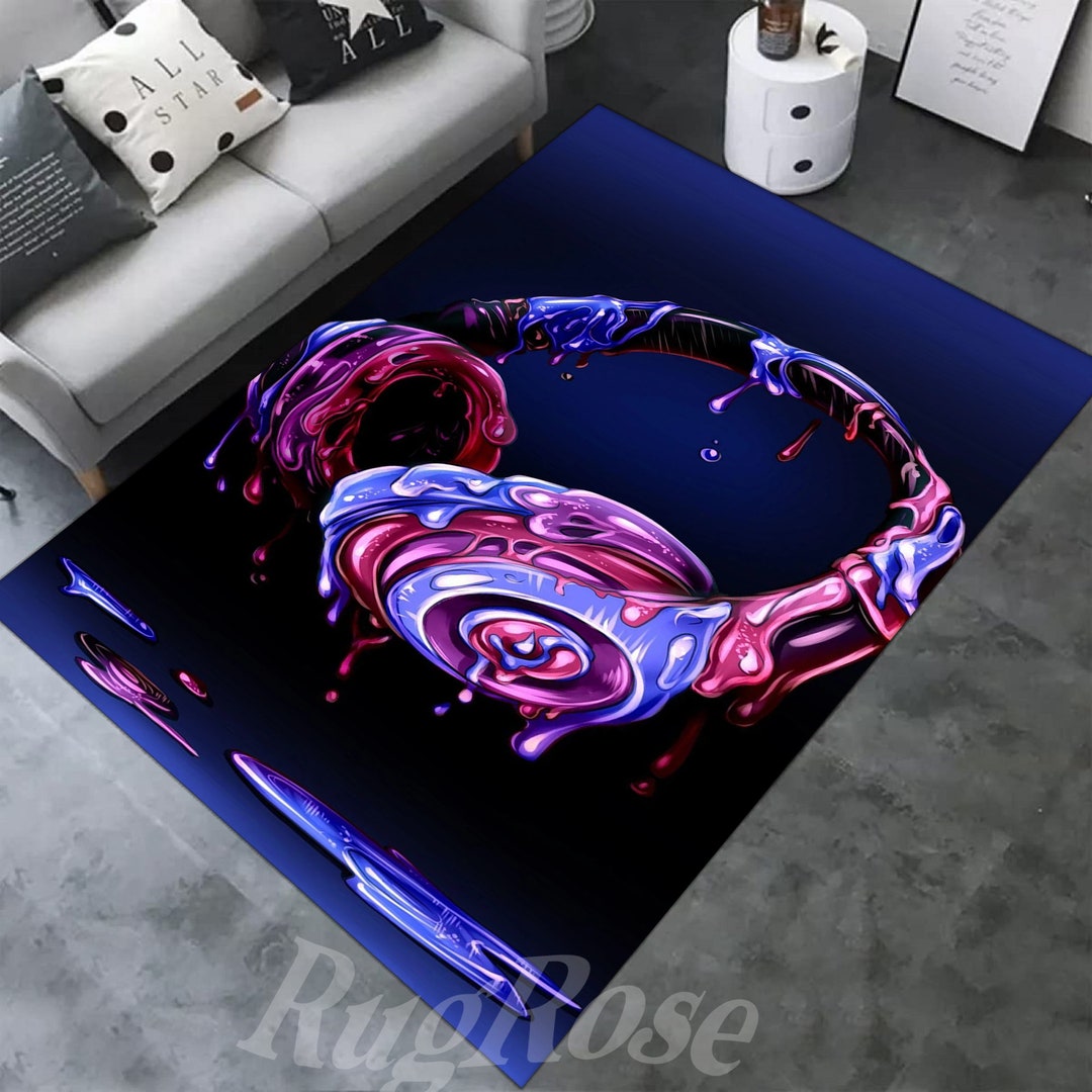 Musical Decor,dj Rug,personalized Rug,musical Rugs,colorful Rug,female ...