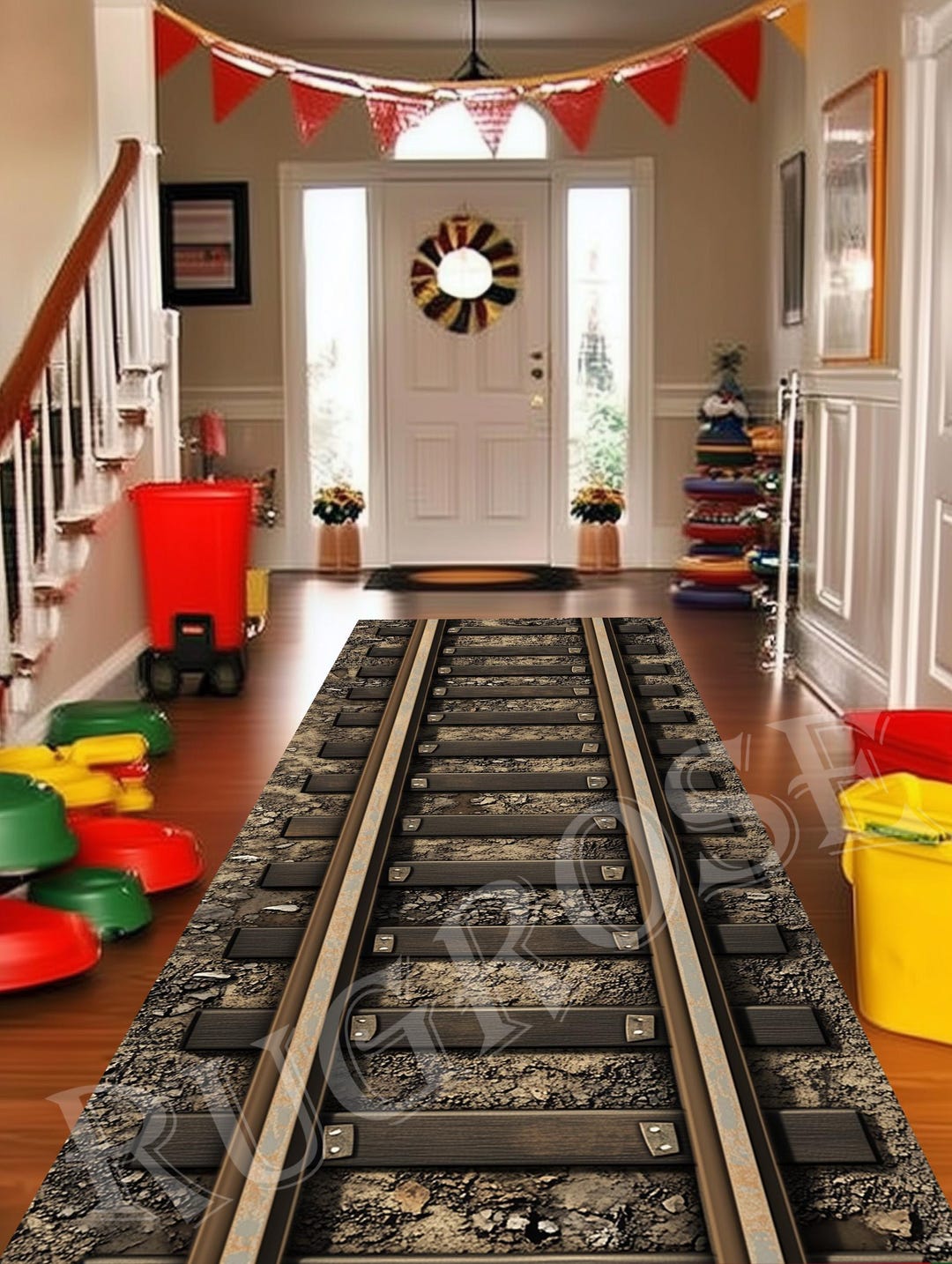 Train Tracks, Train Track Rug, Train Tracks Pattern Rug,train Track ...
