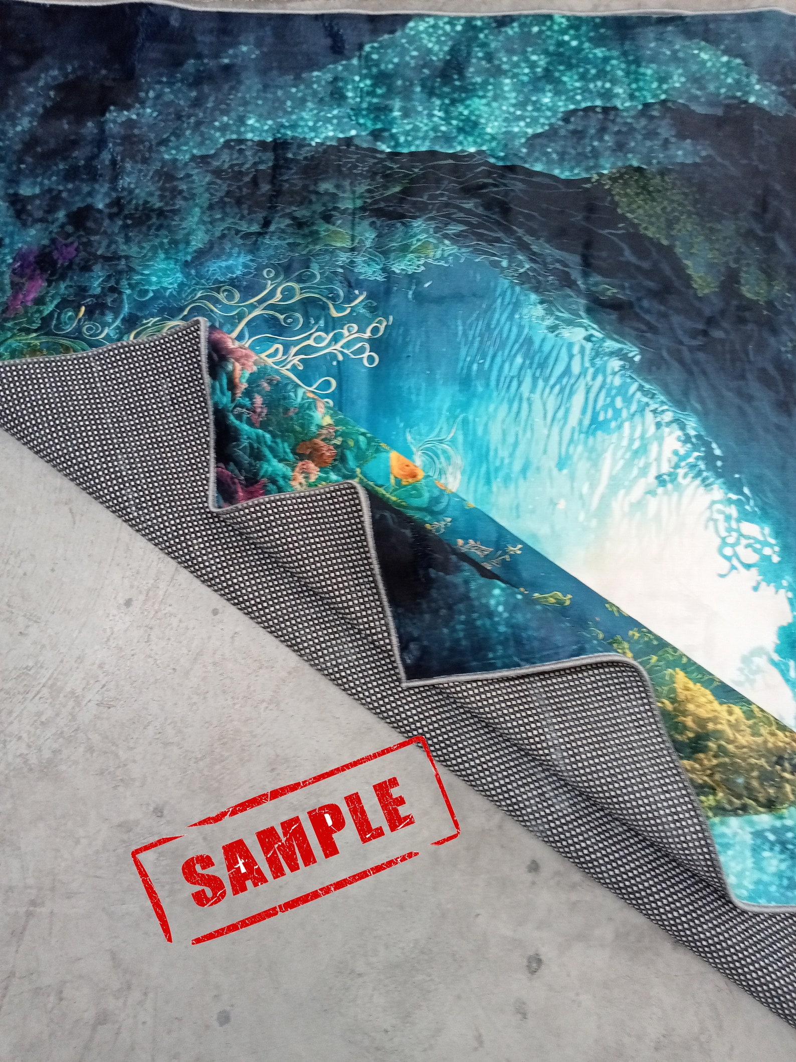 Mermaid Area Rug, Underwater Fantasy Decor, Non-slip Cotton Base - Etsy
