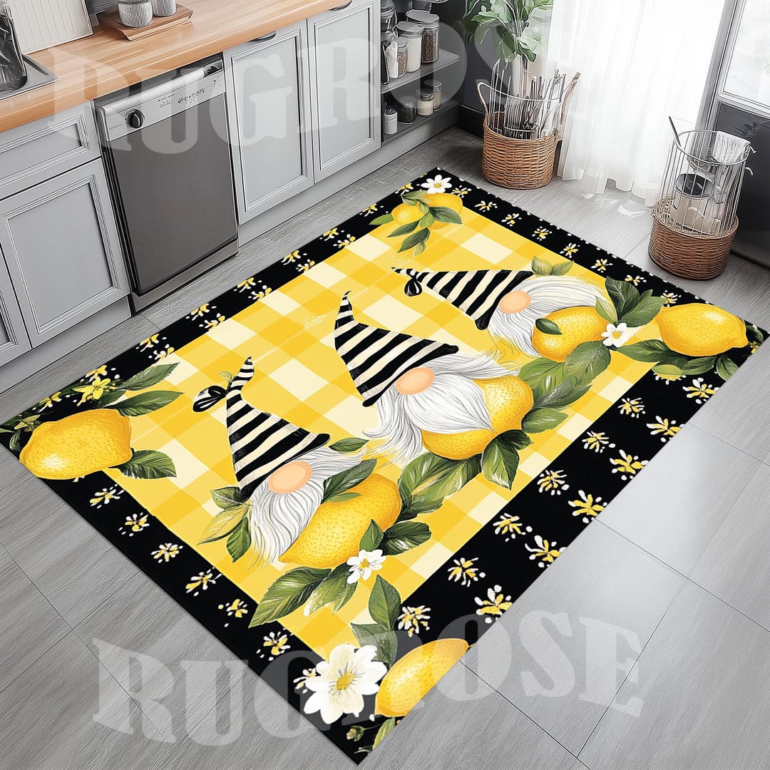 Kitchen Rug, Lemon Kitchen Rug, Dwarf Kitchen Rug,lemon Design Rug ...