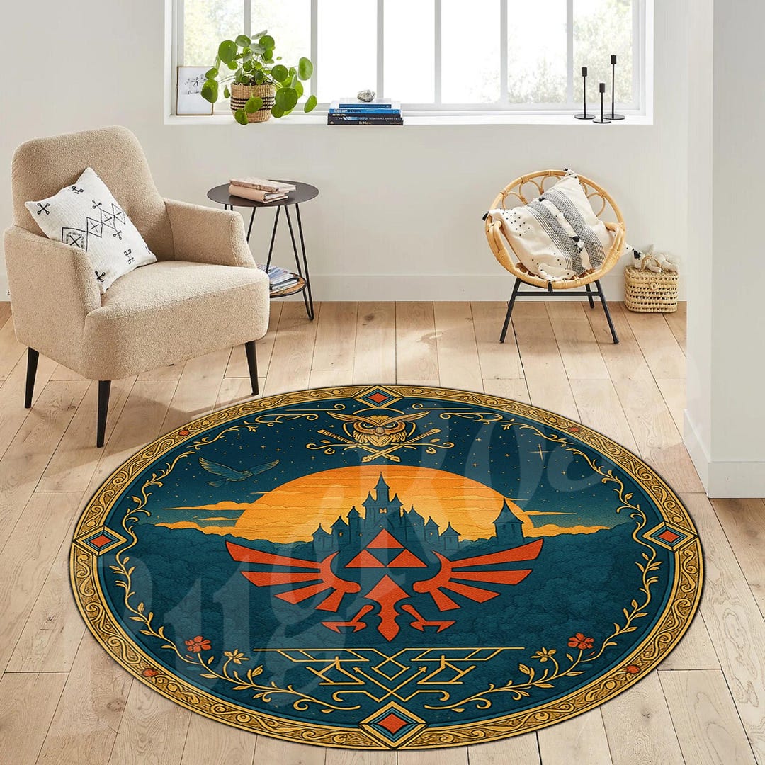Zelda Legend Round Rug, Gaming Room Decor - Etsy