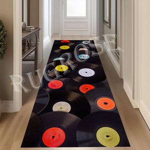 Record Rug, Record Themed Rug, Record Long Rug, Runner Rug, Music ...