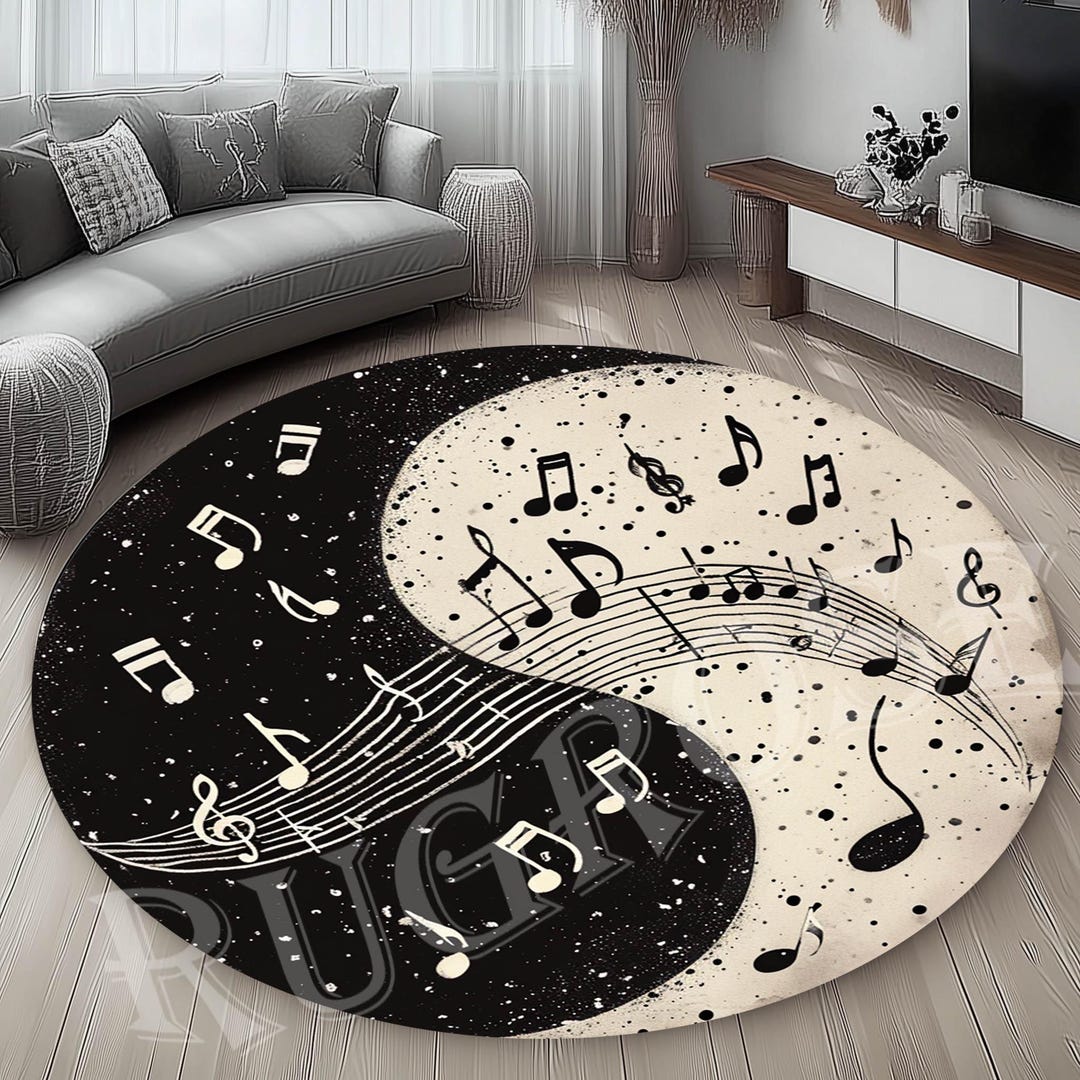 Ying Yang Rug, Music Ying Yang Rug, Yin Yang,round Ying Yang Rug,living ...