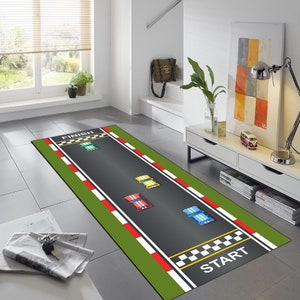 Race Track, Race Track Rug,start Line,finish Line,hallway Rug,long ...