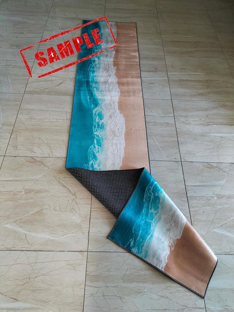Beach Runner Rug, Sea View, Non-slip Cotton Base - Etsy