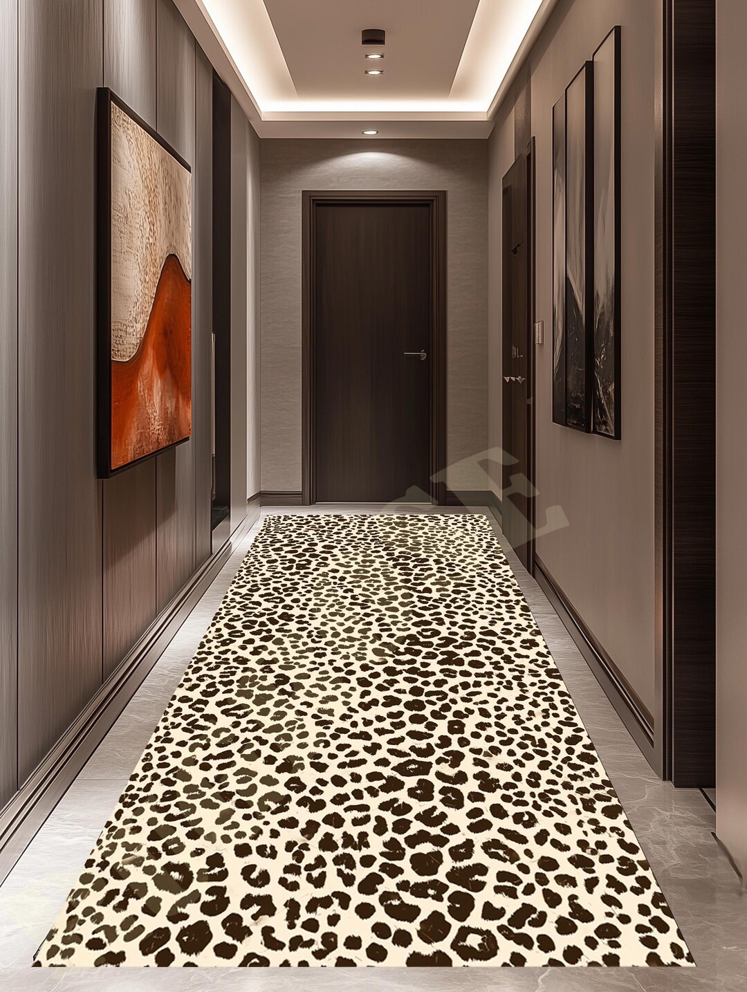 Leopard Print Runner Rug, Modern Hallway Rug - Etsy