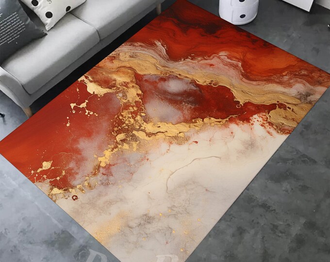 Red Black and Gold Marble Rug, Red and Black Marble Rug, Marble Texture ...