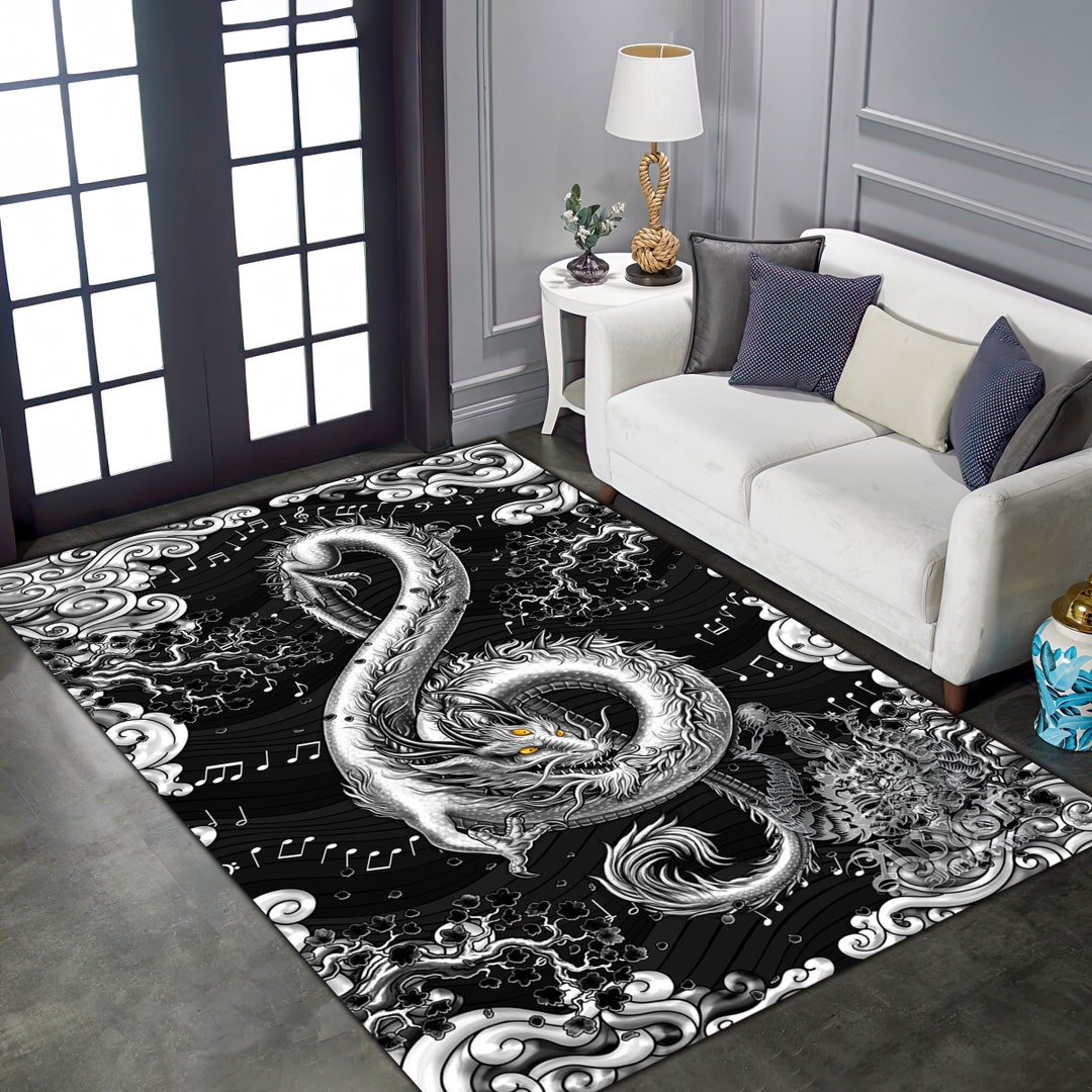 Dragon Rug,dungeons Dragons Rug, Dragons Pattern Rug, Music Rug,fantasy ...