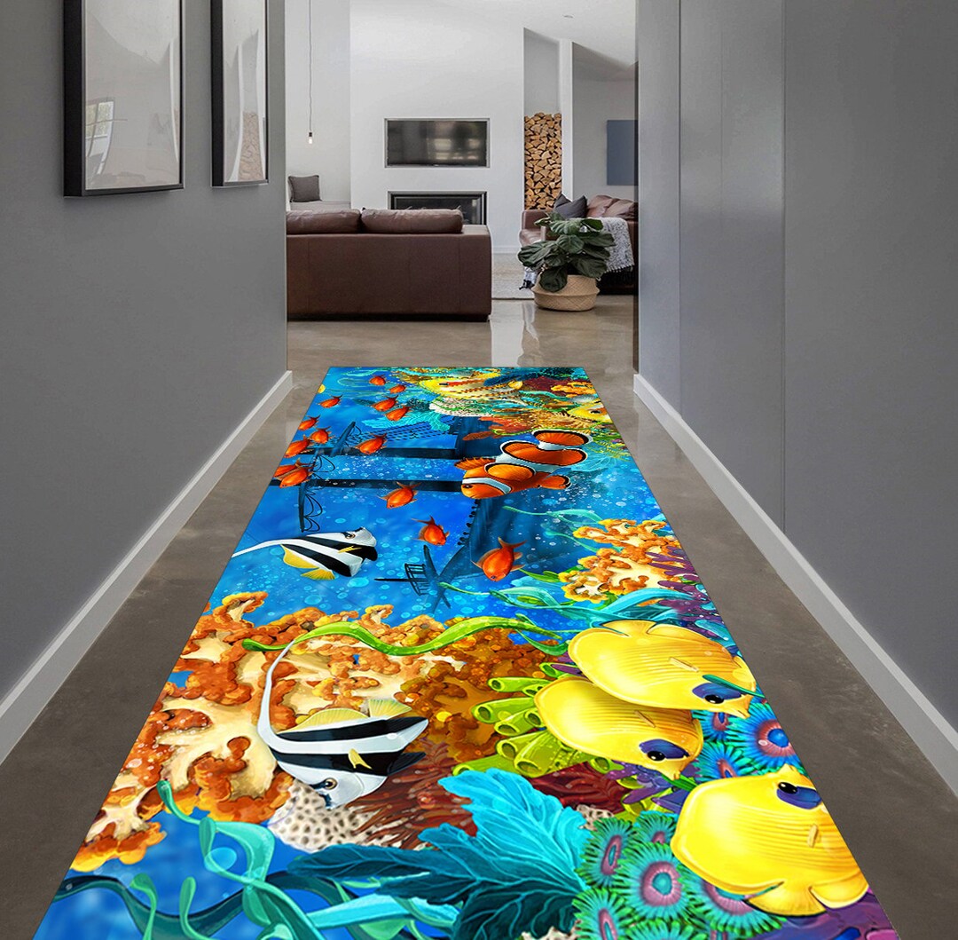 Fish, Clown Fish, Fish Pattern Long Rug, Runner Rug, Hallway Rug ...