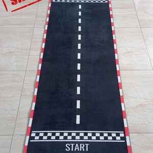Road Rug, Road Pattern Rug, Race Track, Race Track Rug,hallway Rug,long ...